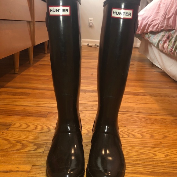 Hunter | Shoes | Original Black Tall Gloss Hunter Boots | Poshmark
